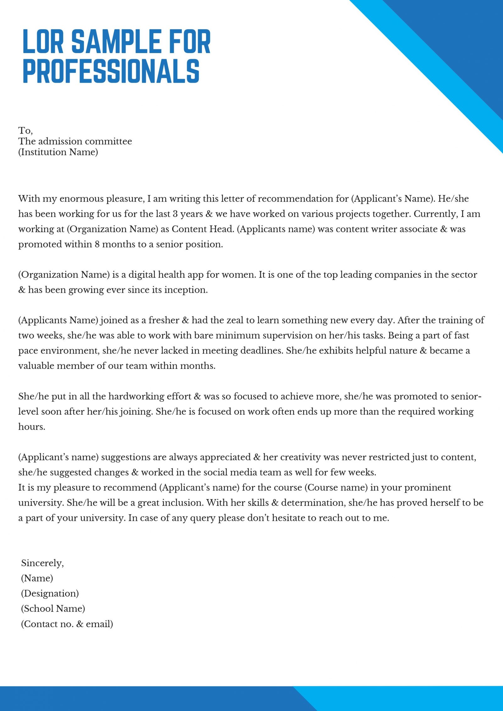 Letter of Recommendation Sample for Students | Leverage Edu