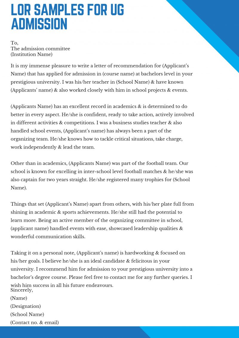 Letter of Recommendation Sample for Students | Leverage Edu