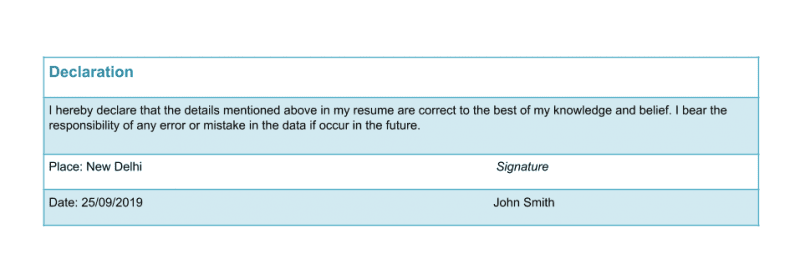 Declaration For Resume For Freshers: Writing Tips & Examples