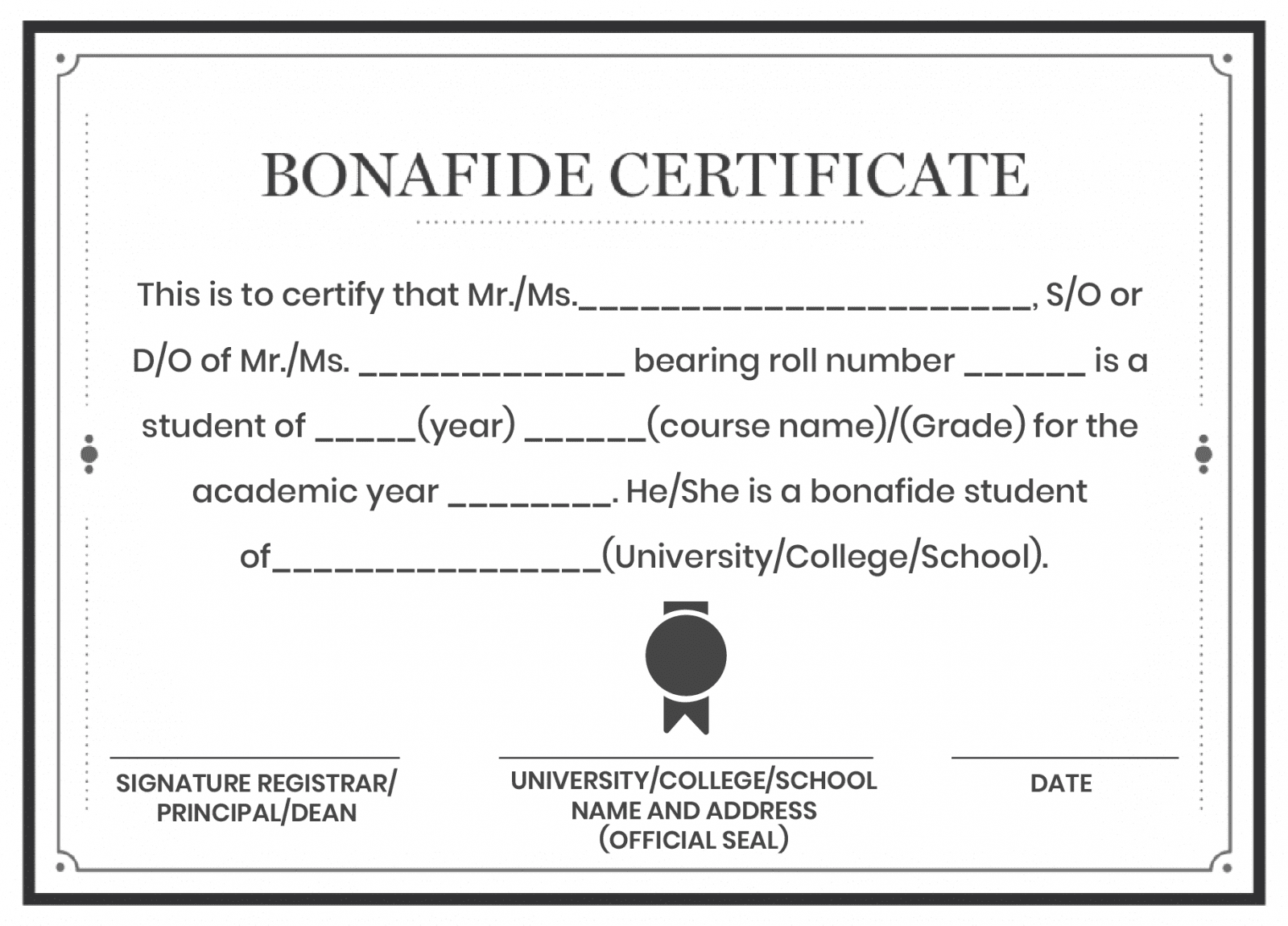 What is a Bonafide Certificate: Uses, Format, and Application Download ...
