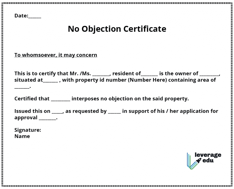 NOC Format: Samples, Full Form, Types & Writing Guide | Leverage Edu
