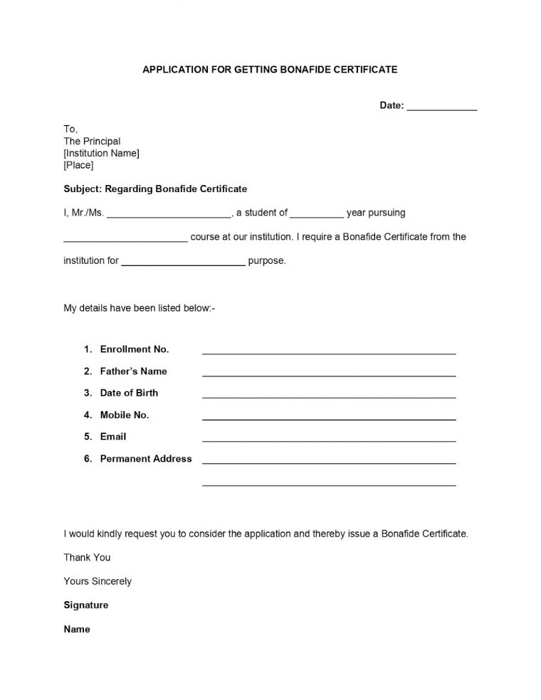 Download Bonafide Certificate Formats: Application Samples in PDF