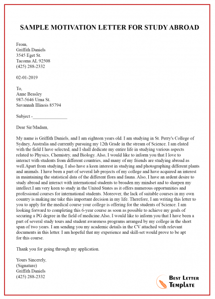 Motivation Letter Examples, Format & Samples for Job, University