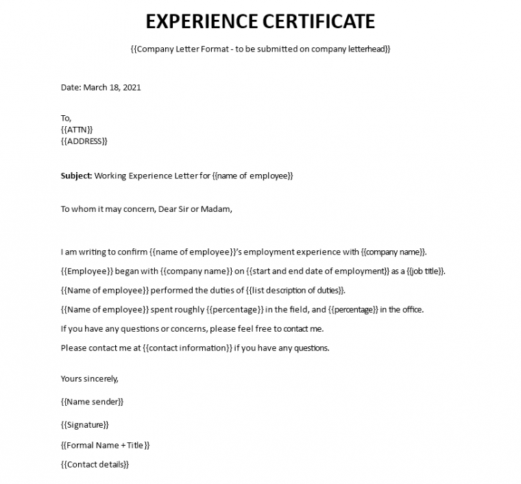 What is Experience Letter Format: Examples, Tips & Templates