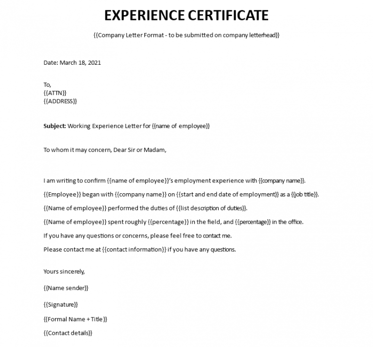 What is Experience Letter Format: Examples, Tips & Templates