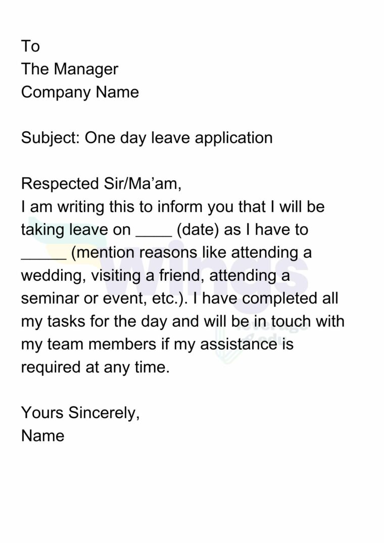 Leave Application Format for Office, School & College | Leverage Edu