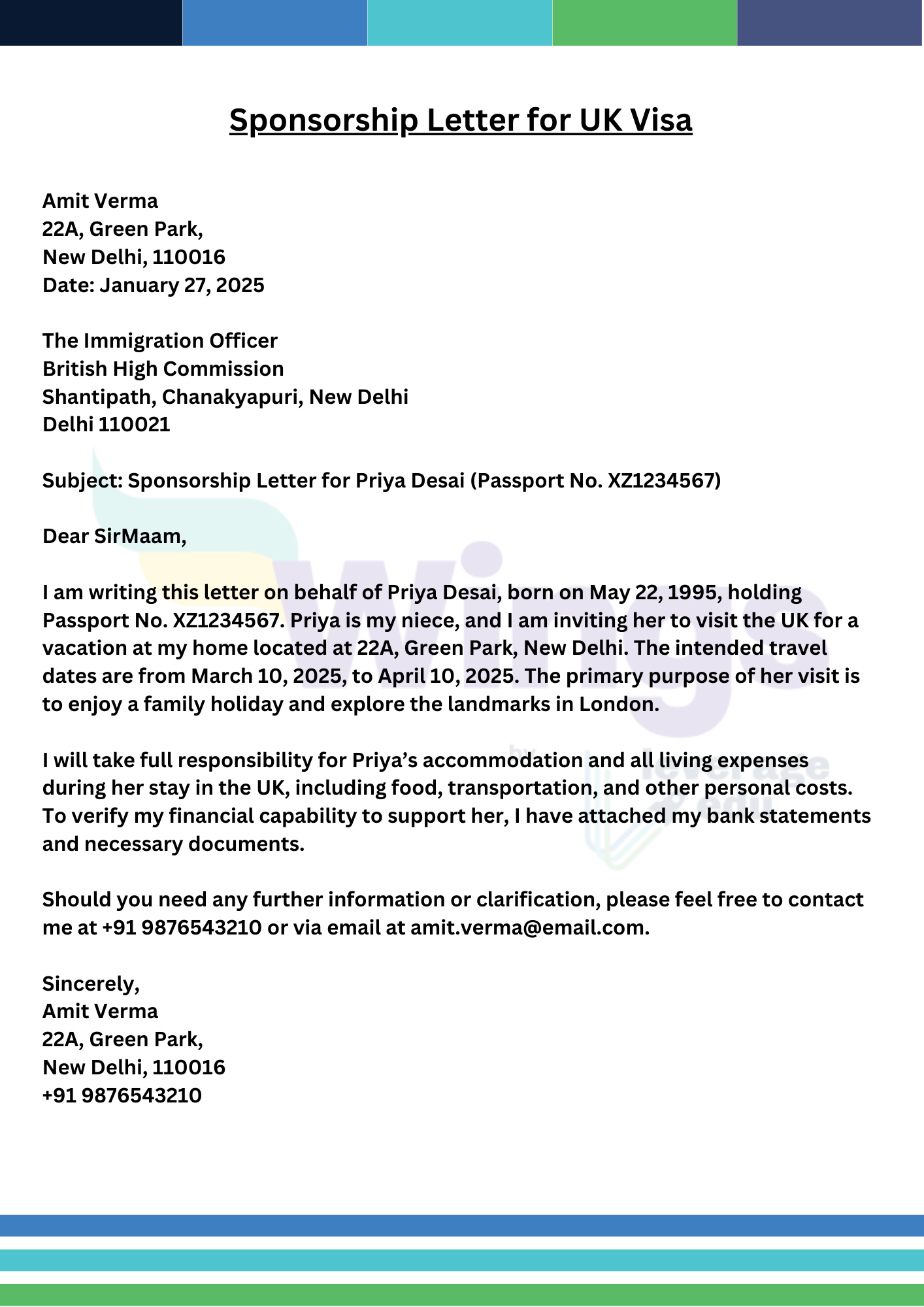 Sponsorship Letter for Visa: Sponsor Letter Format & Samples