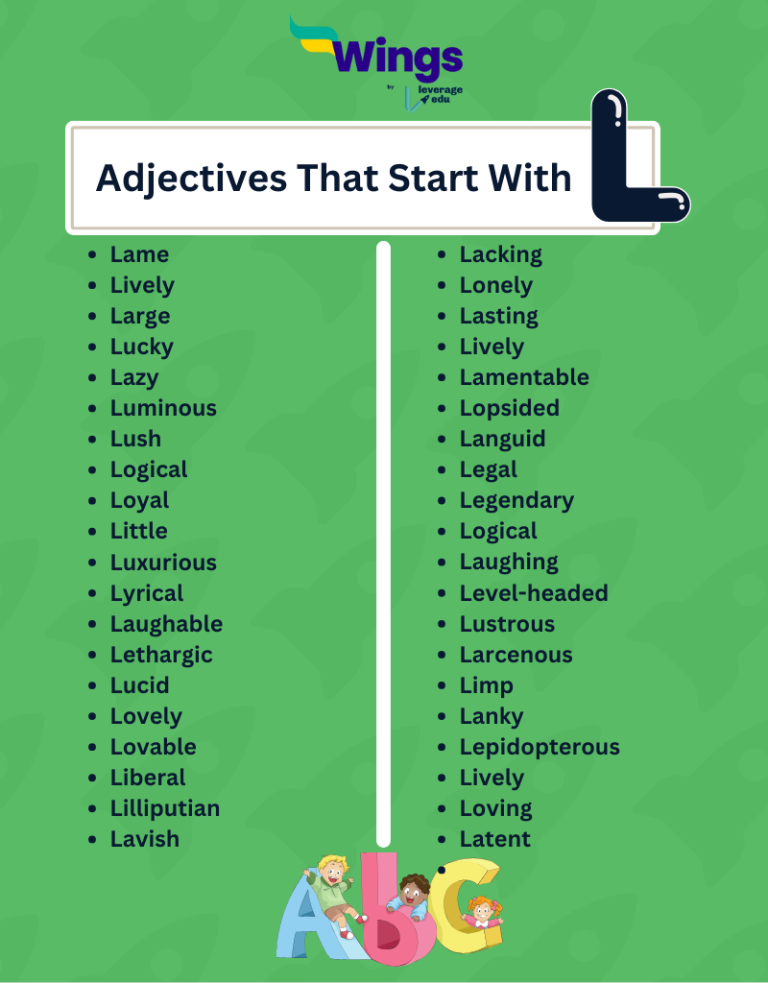 105+ Adjectives Starting With the Letter L: Meanings & Examples ...