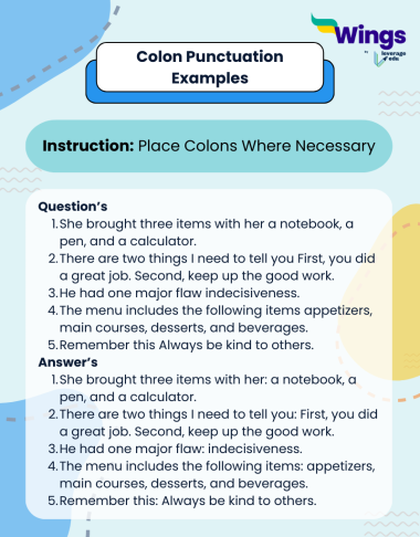 Colon Punctuation Examples with Uses in English Grammar | Leverage Edu ...