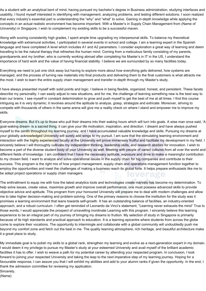 SOP for Singapore: Guidelines, Samples, Tips and Tricks - Leverage Edu ...