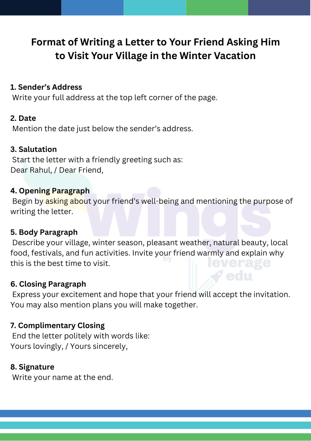 Write a Letter to Your Friend Asking Him to Visit Your Village in the ...