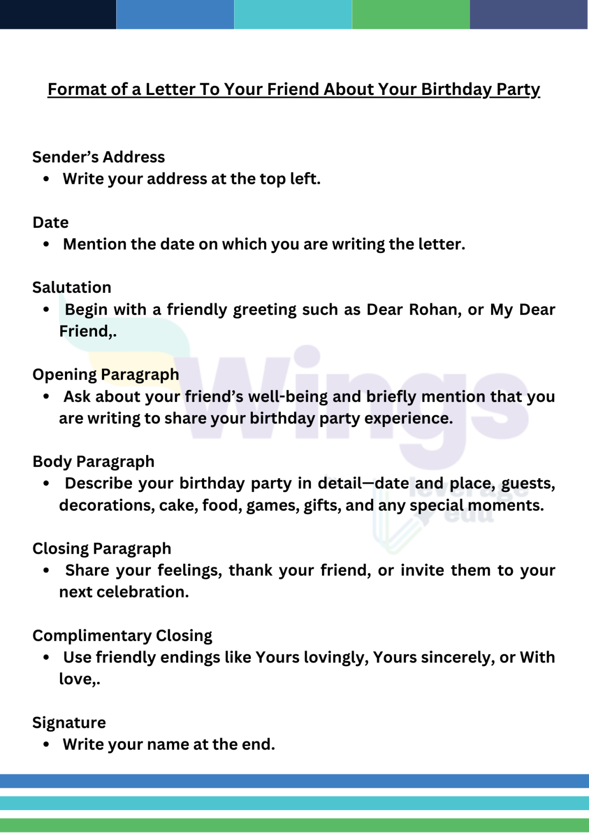 Write A Letter To Your Friend About Your Birthday Party: Check Samples ...