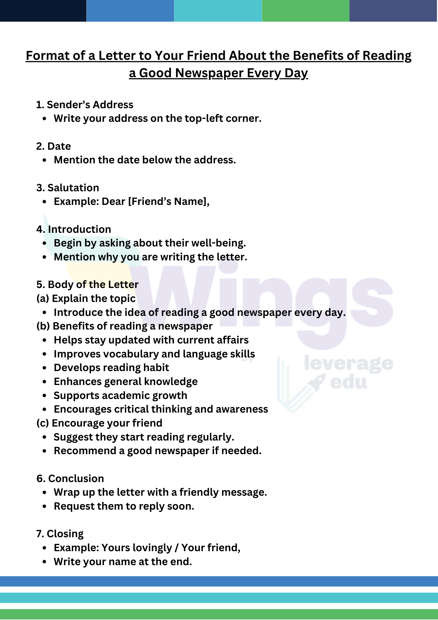 Write A Letter To Your Friend About The Benefits Of Reading A Good ...